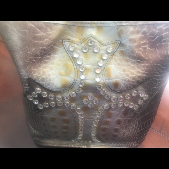 Raviani | Bags | New Raviani Croc Purse With Studded Cross Handle ...